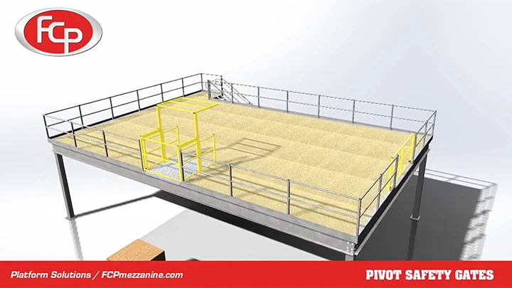 Pivoting Mezzanine Safety Gate Global Industrial™ Mezzanine Safety